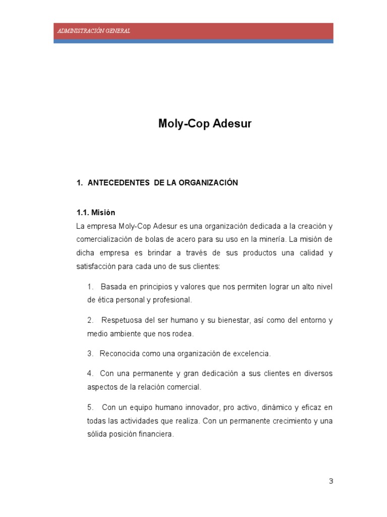Moly Cop Impresion | PDF | Calidad (comercial) | Minería