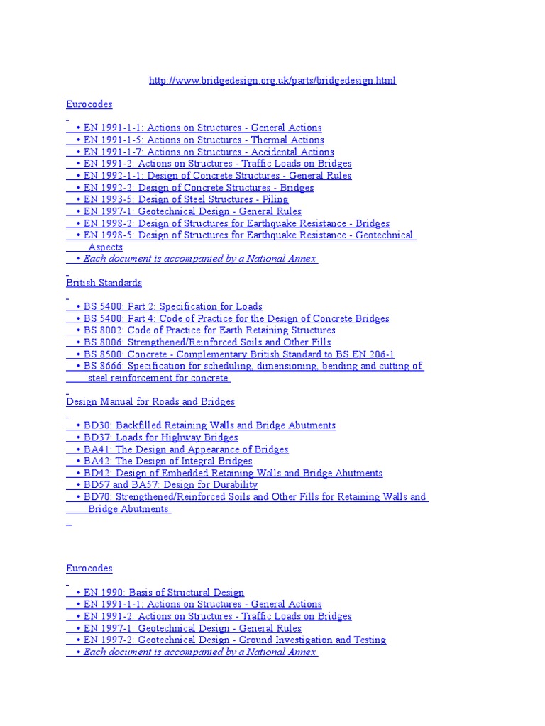Guide to Bridge Design Standards, Codes and Considerations for ...