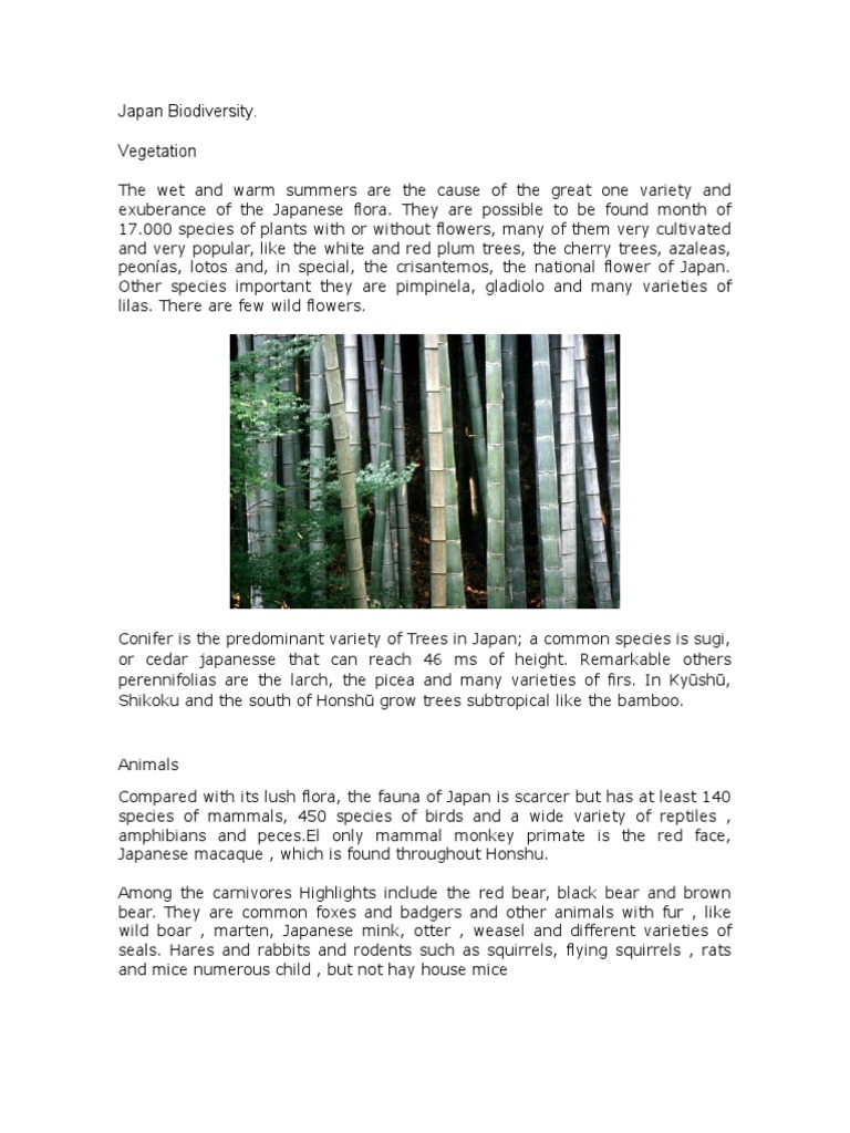 Japan Biodiversity. Vegetation | PDF | Home & Garden