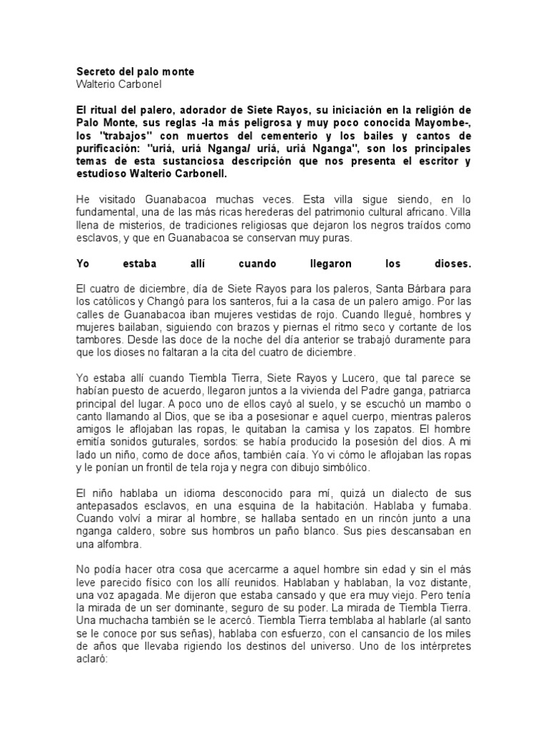 Secreto Del Palo Monte (Nganga) | PDF