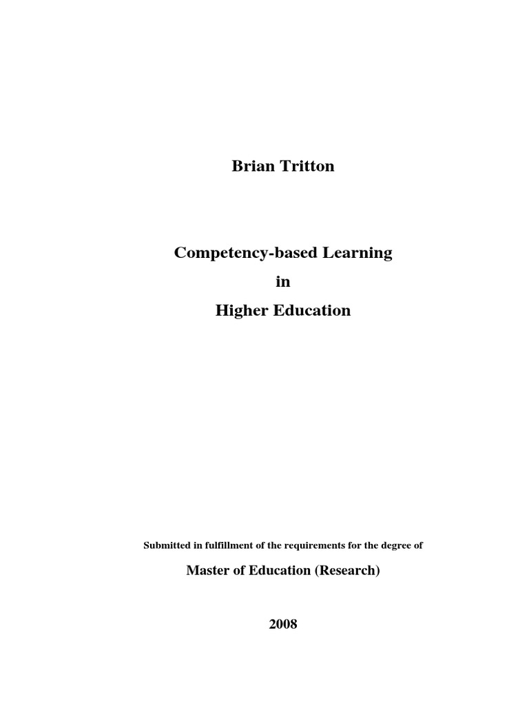 Competency Based Learning | PDF | Vocational Education | Curriculum