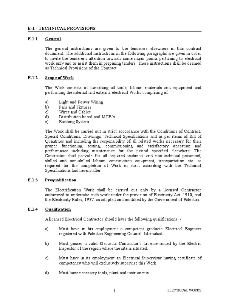 Elect Specs | Download Free PDF | Electrical Wiring | Electrical Connector