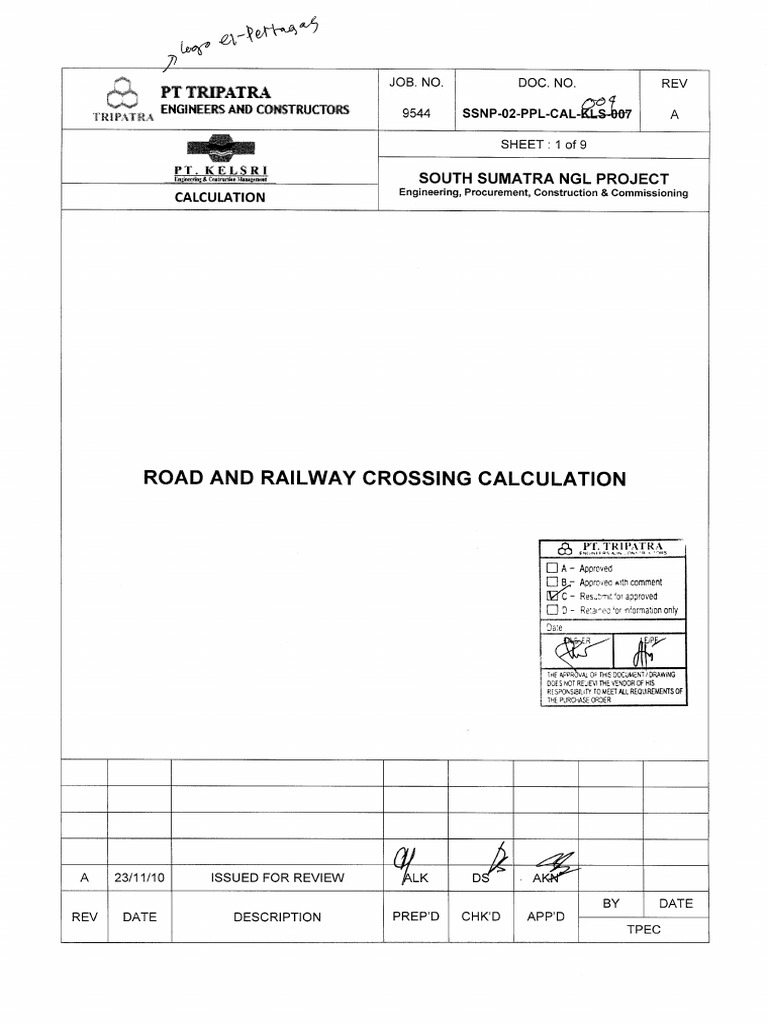 A Road and Railway Crossing Calculation | PDF
