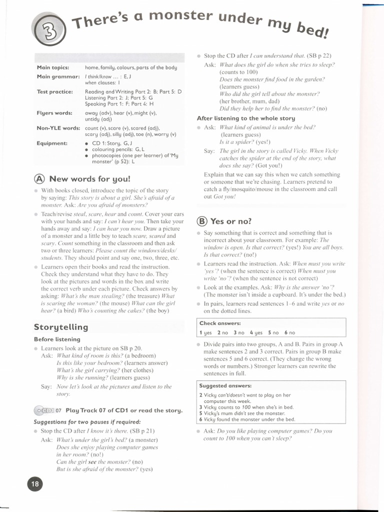 SFFM - 3 - There's A Monster Under My Bed - Teacher's Book | PDF ...