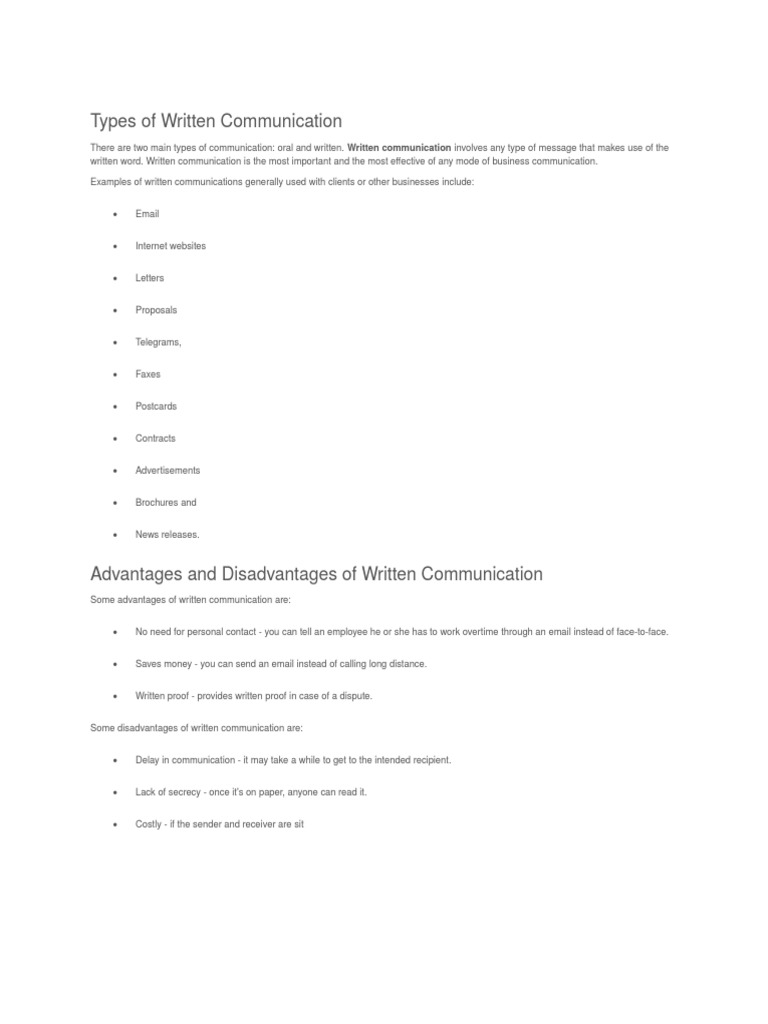Writtern Communication | PDF | Career & Growth