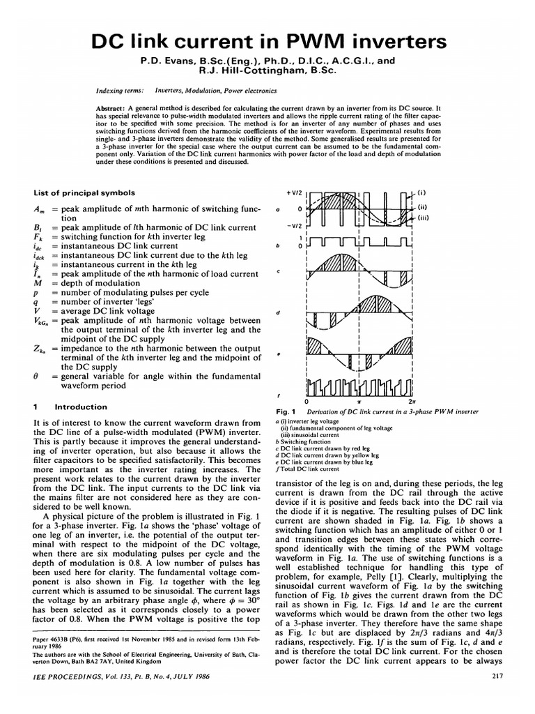 DC Link Current | PDF | Power Inverter | Electrical Impedance