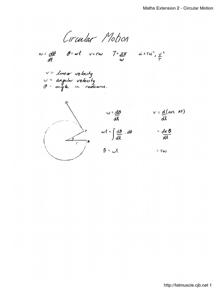 Maths Extension 2 - Circular Motion | PDF