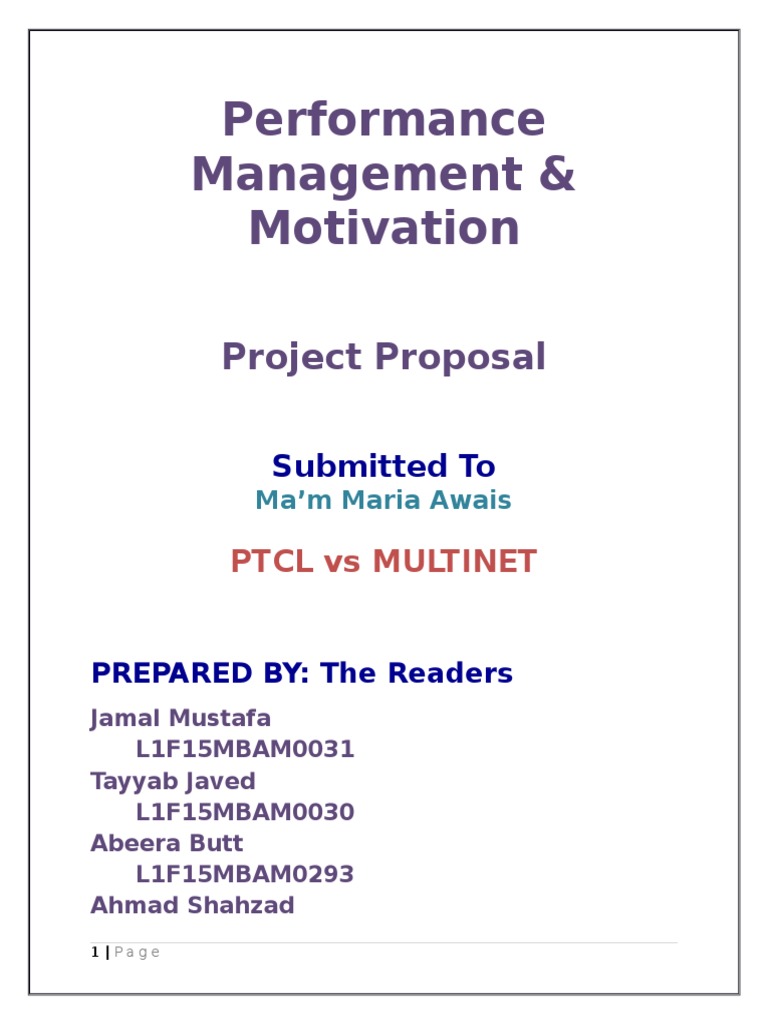 Performance Management & Motivation: Project Proposal | PDF ...