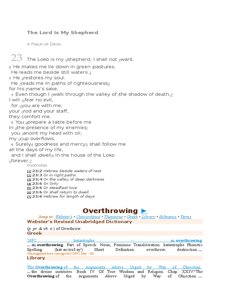 The Lord Is My Shepherd | PDF | God | Religious Texts
