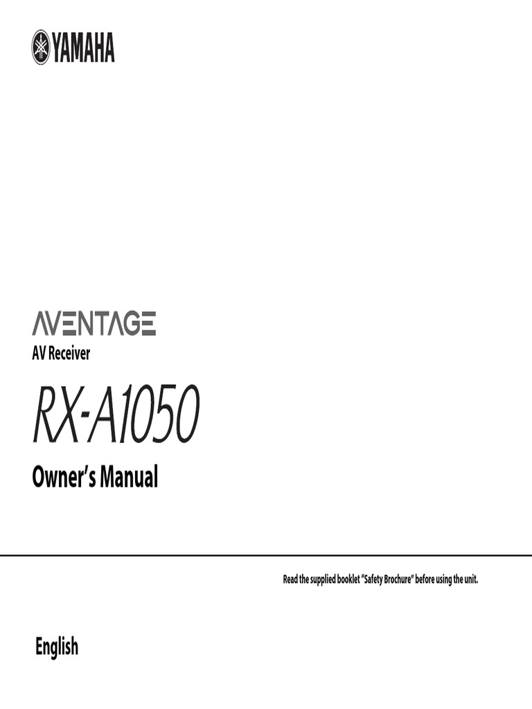 Yamaha RX A1050 PDF | PDF | Hdmi | Loudspeaker