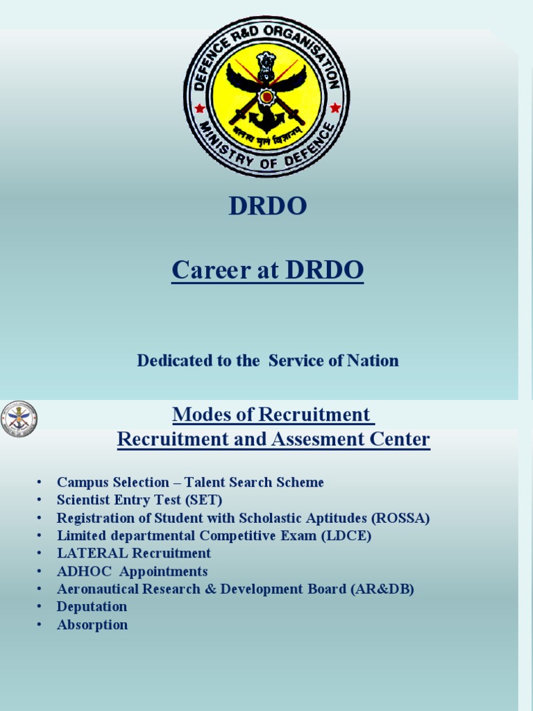 Career at DRDO | PDF | Science | Science (General)