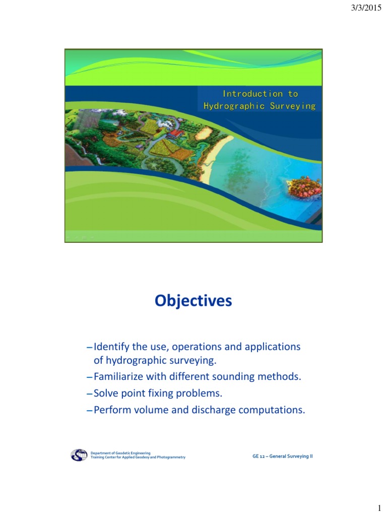 Lecture 3 - Hydrographic Surveying Part1 | PDF | Hydrography | Geodesy