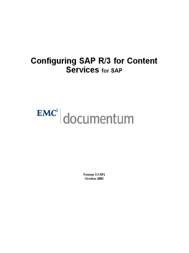 Con Guring SAP R/3 For Content Services | PDF
