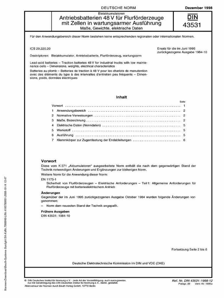 Din 43531 - 1998 | PDF
