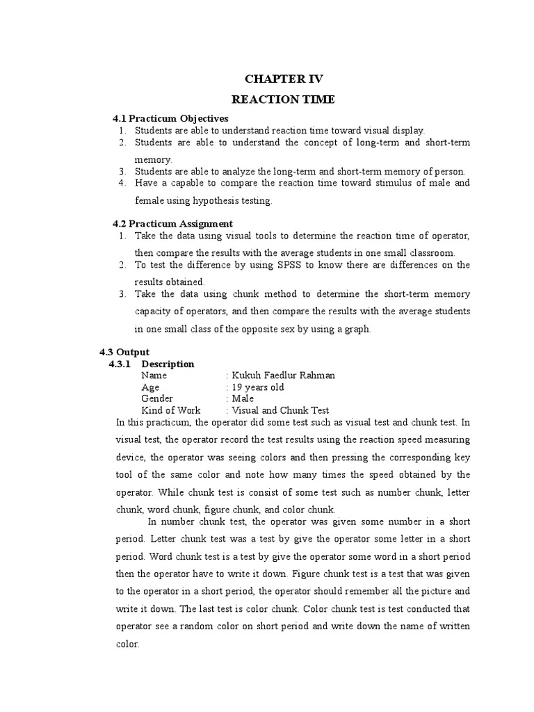 Reaction Time Jan | Download Free PDF | Mental Chronometry | Memory