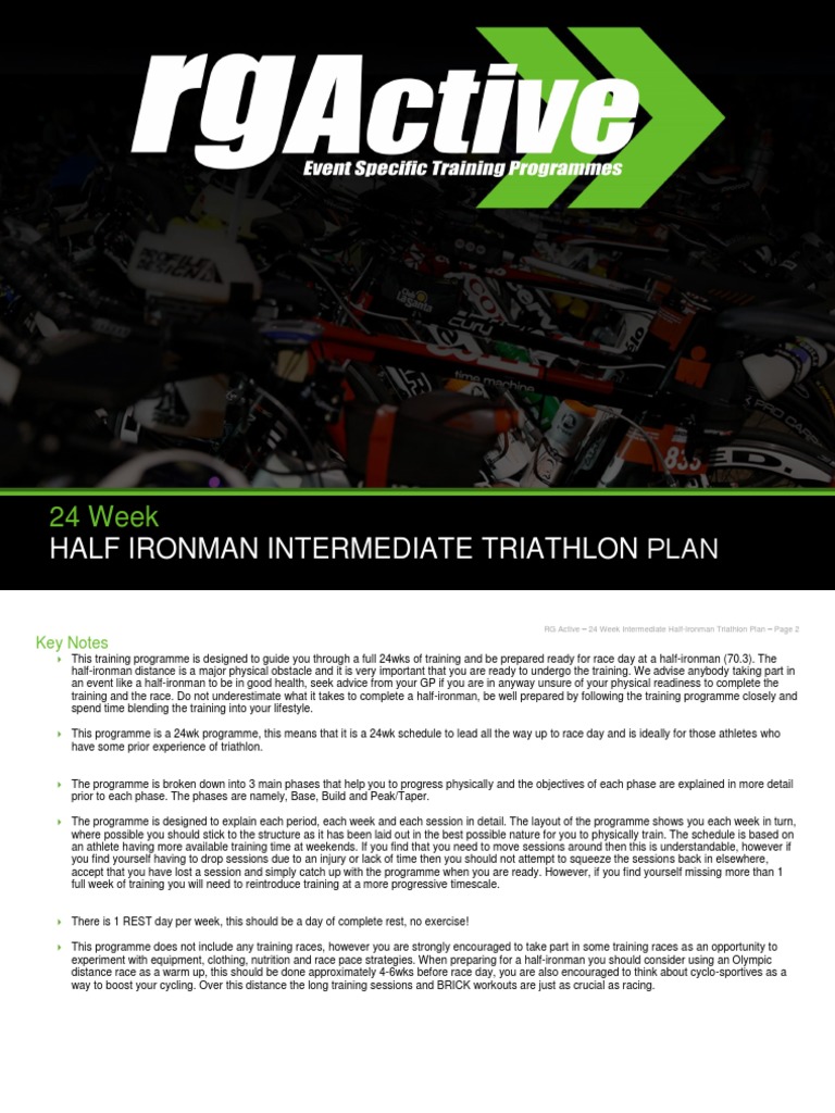 Half Ironman Program 24 Week Intermediate | Triathlon | Aerobic Exercise