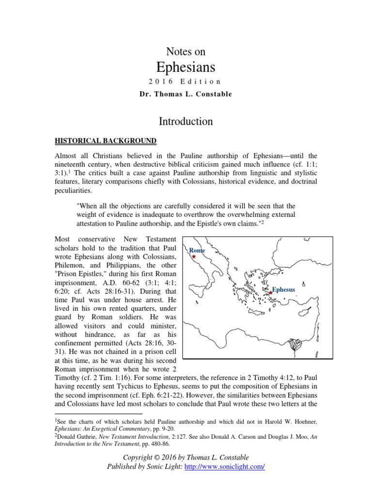 Notes On Ephesians | PDF | Epistle To The Colossians | Epistle To The ...