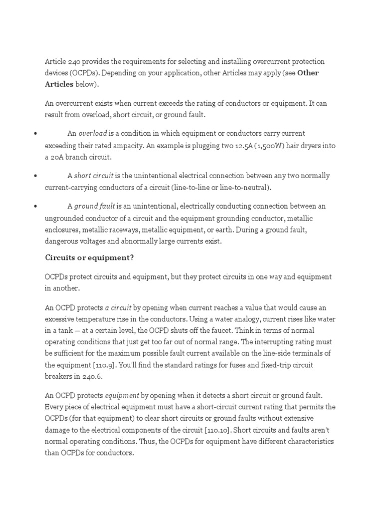 OCPD | Electrical Conductor | Fuse (Electrical) | Free 30-day Trial ...