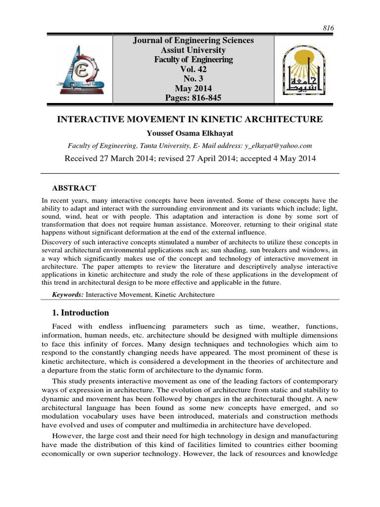 Interactive Movement in Kinetic Architecture | PDF