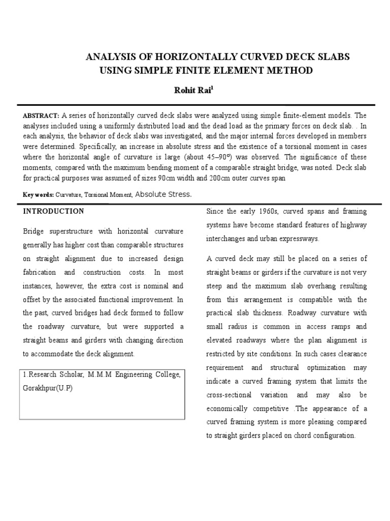 Rohit Rai Research Paper | PDF | Finite Element Method | Beam (Structure)