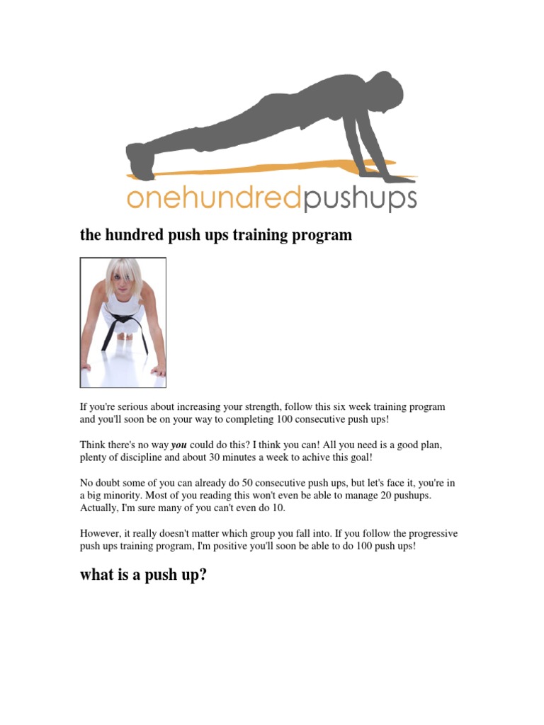 100 Pushups Guide | PDF | Self Care | Human Anatomy