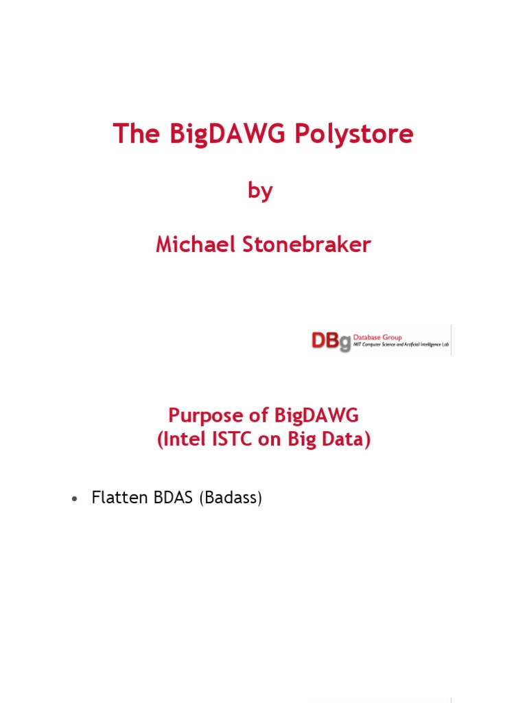 The Bigdawg Polystore: by Michael Stonebraker | PDF | Databases | Data ...