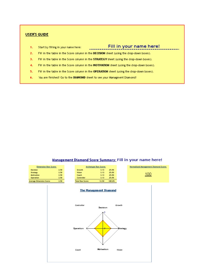 A User's Guide to Completing the Management Diamond Assessment | PDF ...