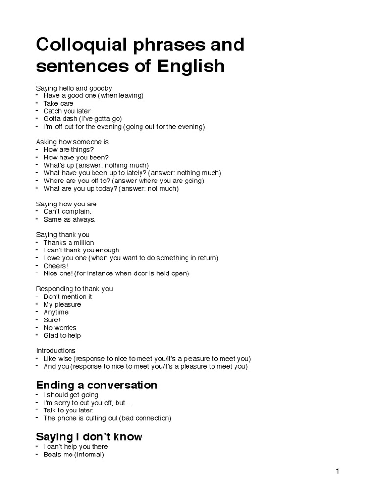 Standard Phrases English (Upper) Intermediate | PDF | Luck | Rain