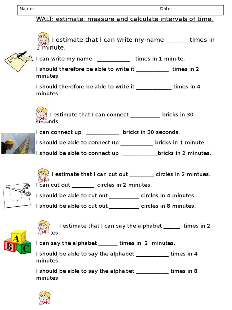 Estimate, Measure and Calculate Intervals of Time | PDF | Teaching ...