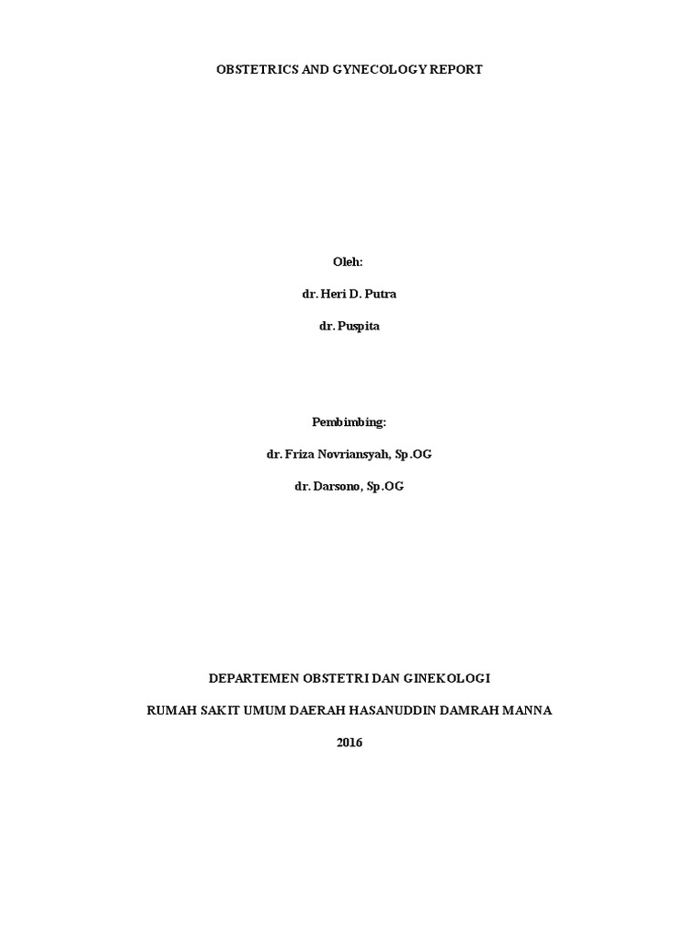 Laporan Perintrensipan Obgin | PDF