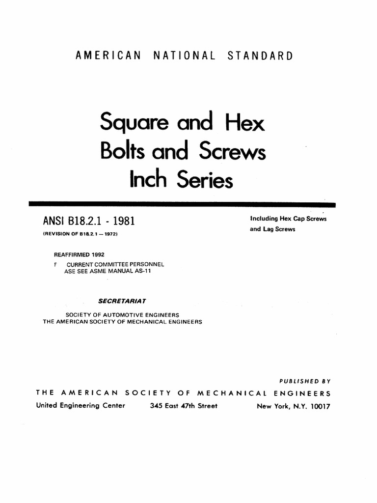 Asme B18.2.1 PDF | PDF