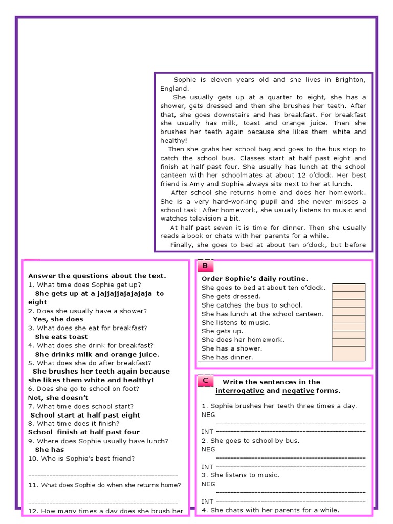 Sophie's Daily Routine(1)