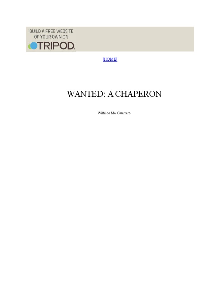 Wanted: A Chaperon: - HOME | PDF
