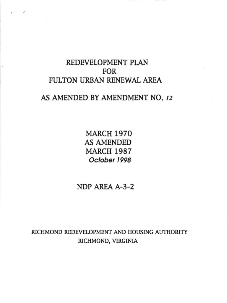 Redevelopment Plan For Fulton Urban Renewal Area | PDF