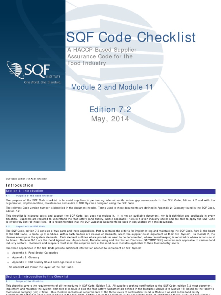 289B1000004D6.Toc.sqf Code Audit Checklist Module 2&11--Edition 7.2 ...