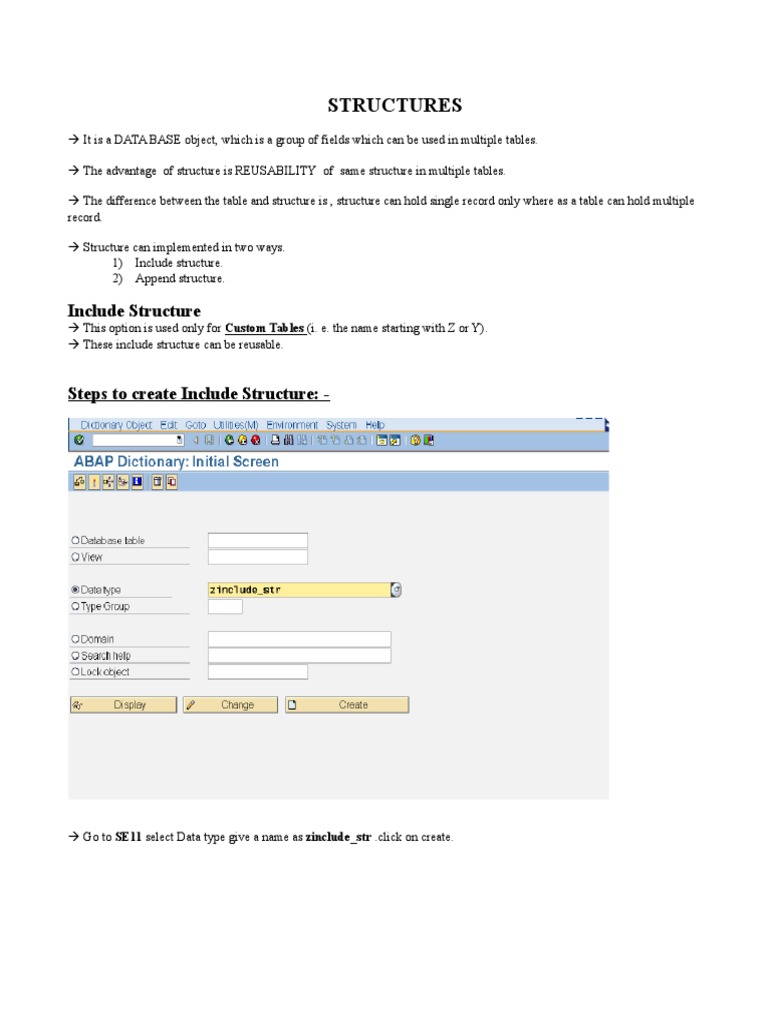 Step By Step Guide To Creating Structures In Abap Pdf