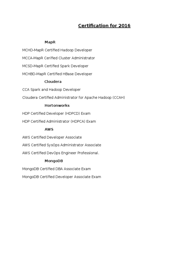 Certification Portfolio | PDF