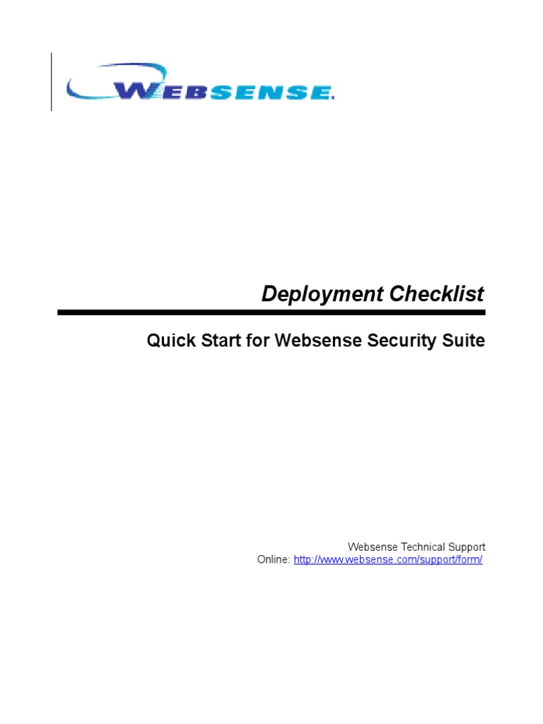 Websense Deployment Checklist - 1 | Download Free PDF | Web Server | Internet & Web