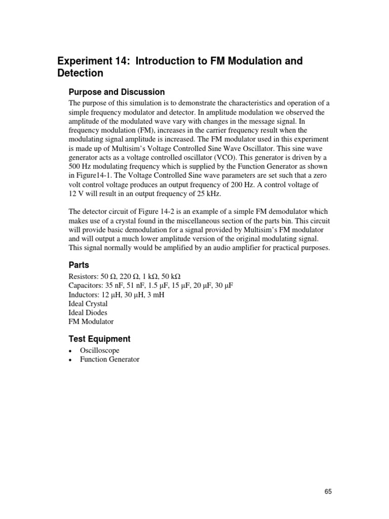 Understanding RF Experiment 14 PDF | PDF | Frequency Modulation ...
