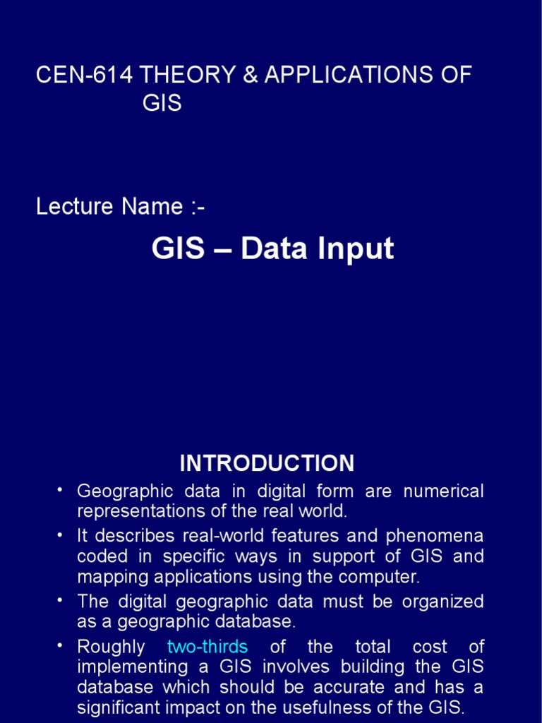 lectut-CEN-614-ppt-GIS DATA | PDF | Geographic Information System | Accuracy And Precision