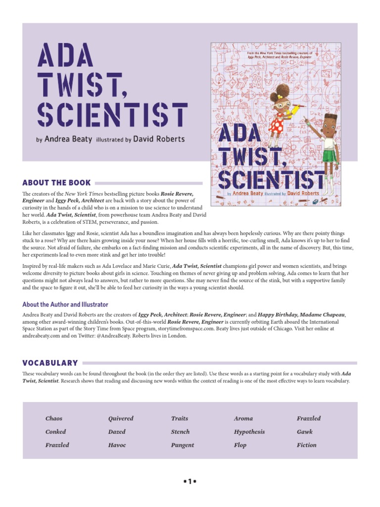ADA TWIST, SCIENTIST: Teaching Guide | Experiment | Science
