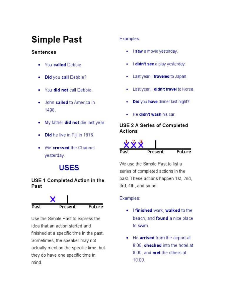 Simple Past: Sentences | PDF | Grammar | Linguistics