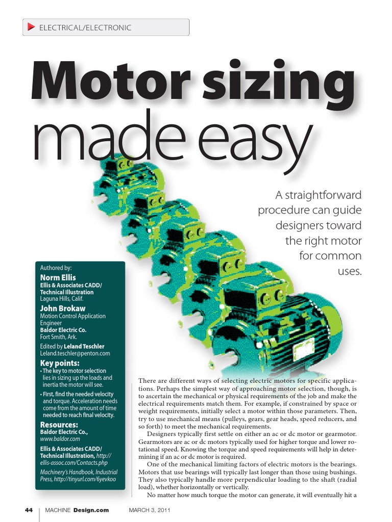 Motor Sizing Made Easy | Torque | Transmission (Mechanics)