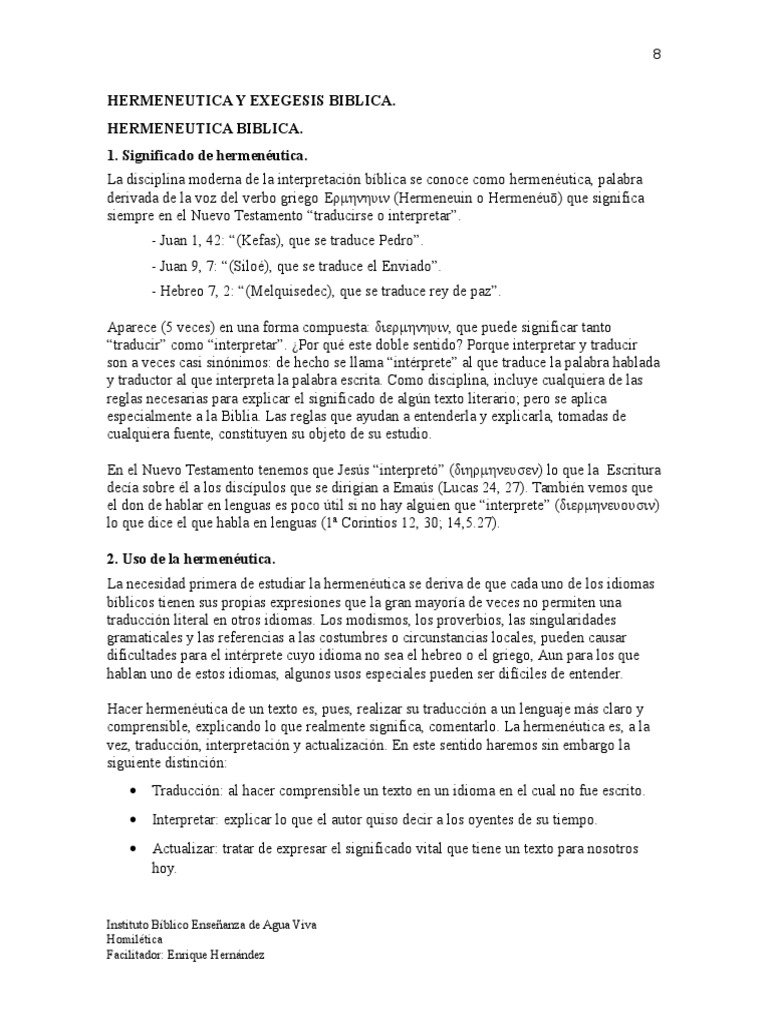 Homilética Clase 02 Exégesis y Hermeneútica | PDF | Canon bíblico | Biblia