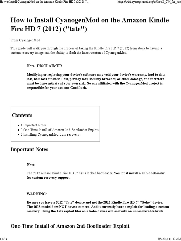 Installing CyanogenMod on the Amazon Kindle Fire HD 7 (2012): A Step-by ...