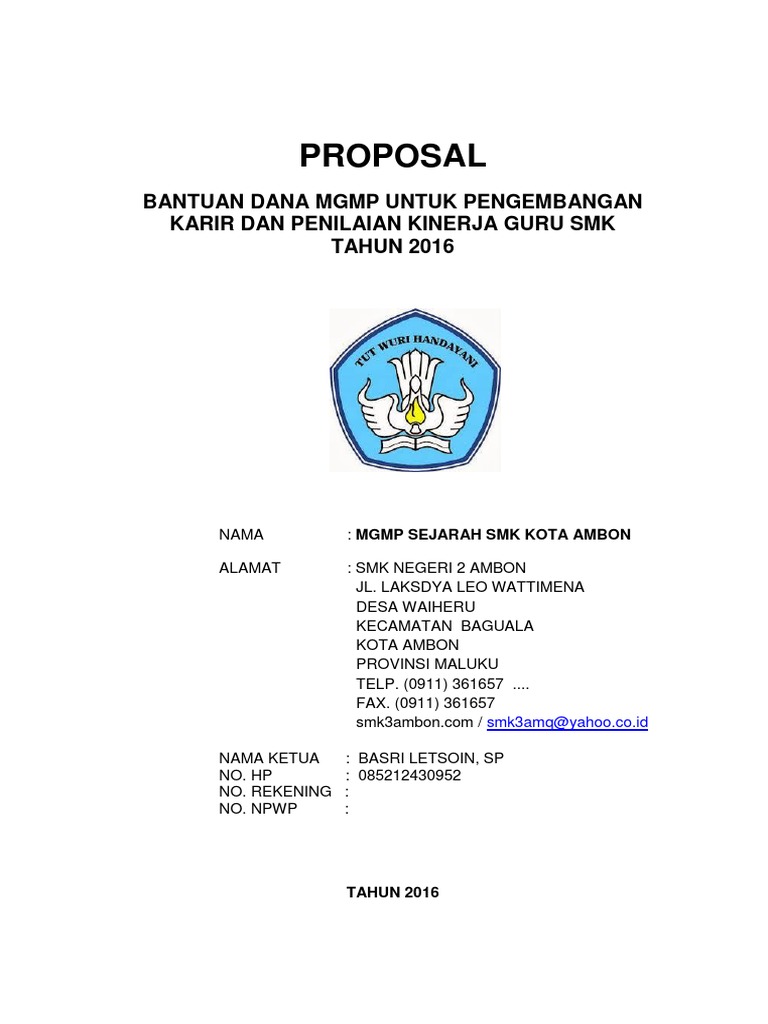 Proposal MGMP Sejarah 2016 | PDF