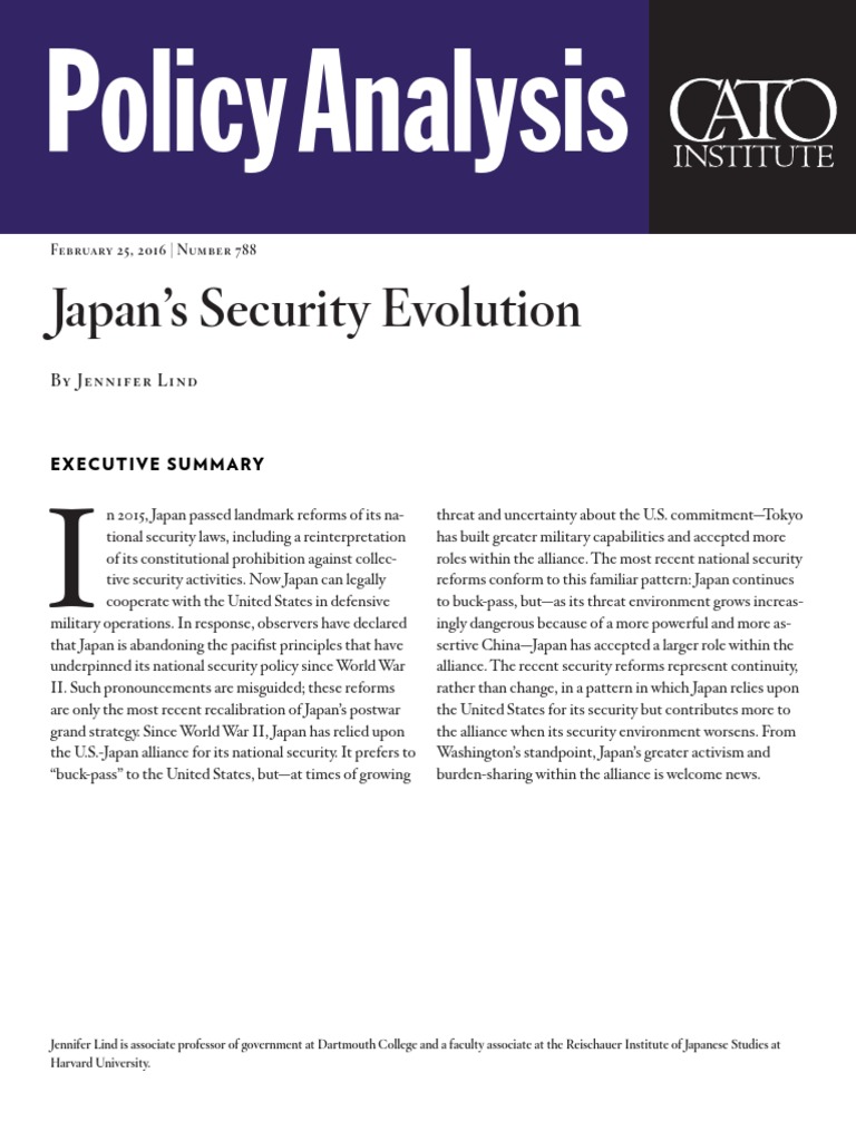 Japan's Security Evolution | PDF | Empire Of Japan | Shinzō Abe