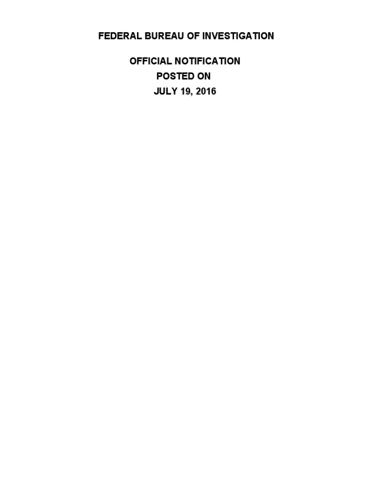 FBI Official Notification | PDF