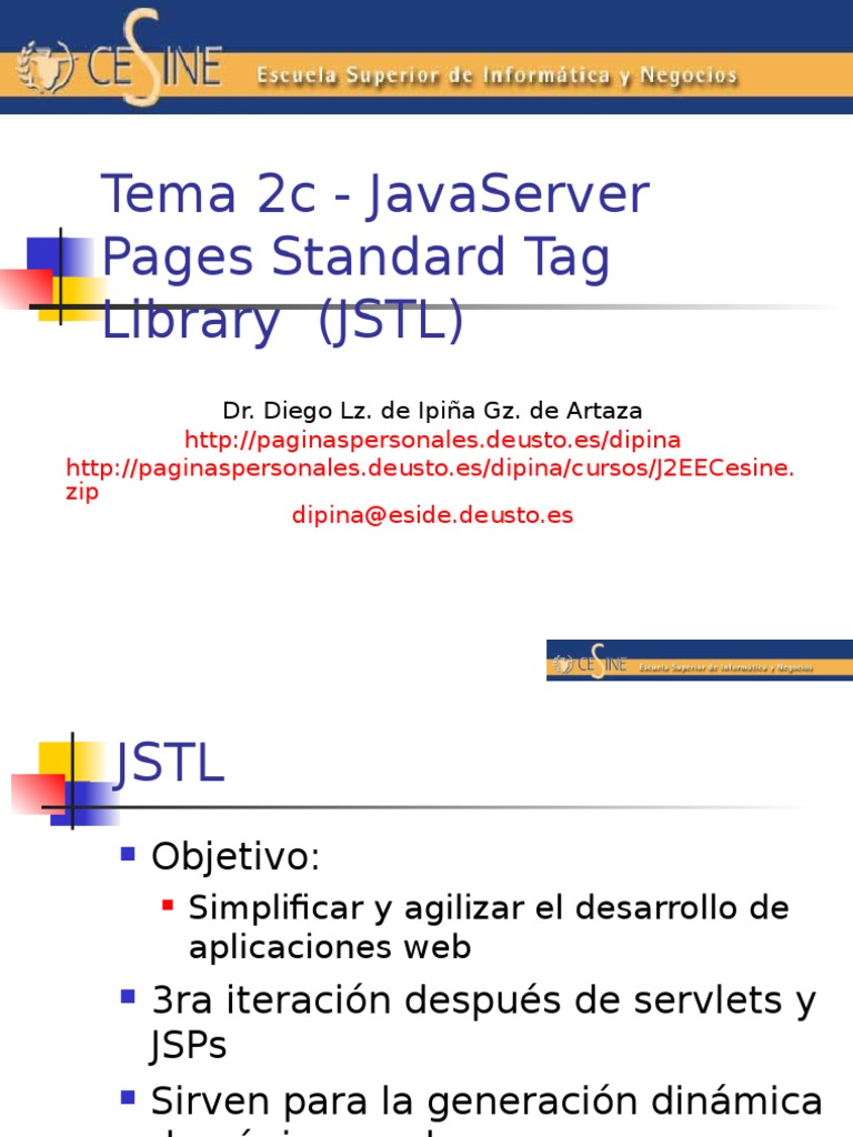 Tema2c-JSTL (1) JPA Se Encarga de Mapear Una Clase | PDF | Páginas del servidor Java ...