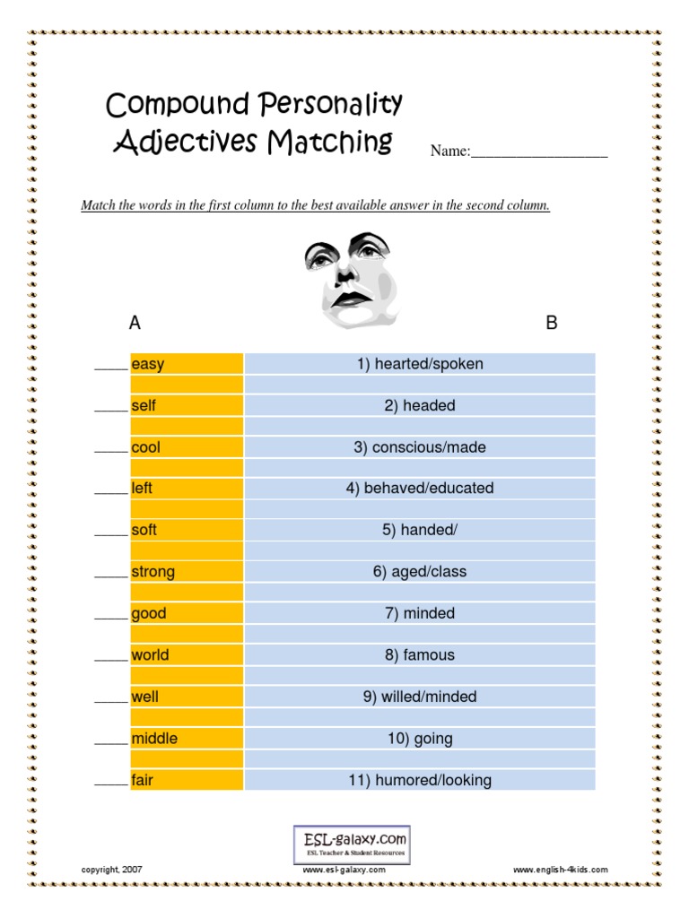 Compound Adjectives Matching | PDF